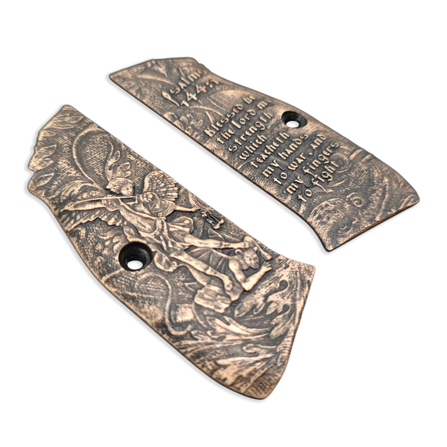 CZ Shadow 2 maple grips - Psalms 144:1 X Archangel Michael / hand-painted